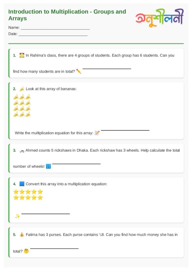 G3-Introduction to Multiplication (groups and arrays)-Story Problem ...