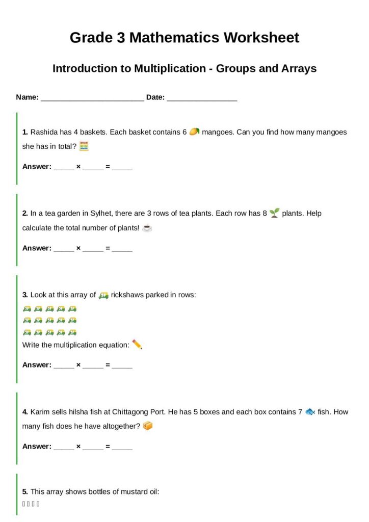 G3-Introduction to Multiplication (groups and arrays)-Story Problem ...